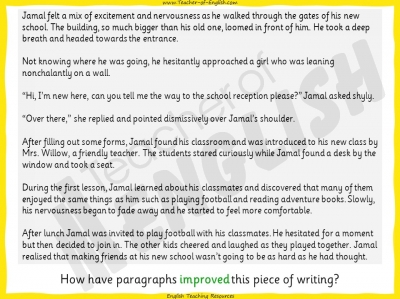 Writing Using Paragraphs teaching resources lessons