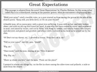 Year 8 Comprehension - Great Expectations teaching resources unit of work